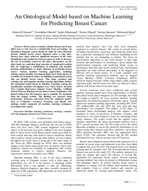 (PDF) An Ontological Model based on Machine Learning for Predicting ...