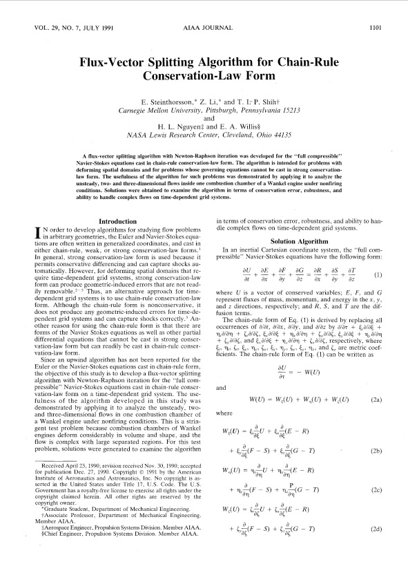(PDF) Flux-vector splitting algorithm for chain-rule conservation-law form