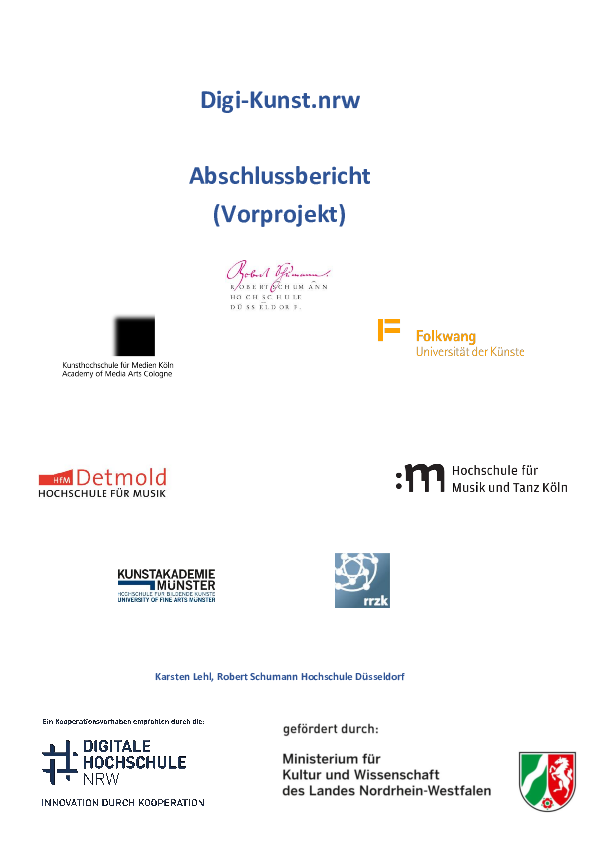 (PDF) Digi-Kunst.nrw: Abschlussbericht (Vorprojekt) | Karsten Lehl - Academia.edu