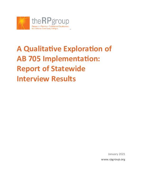 (PDF) AB 705 Implementation: Insights from Interviews