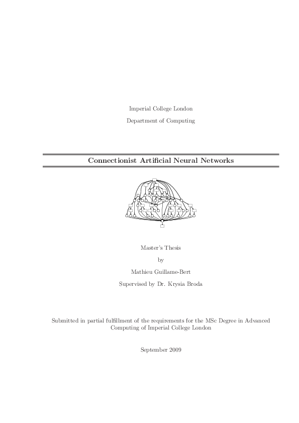 (PDF) Connectionist artificial neural networks