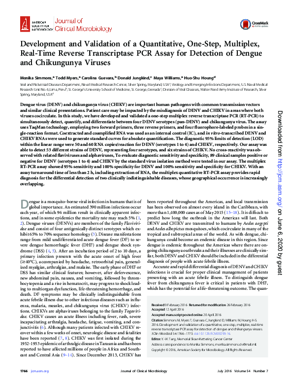 Pdf Development And Validation Of A Quantitative One Step Multiplex