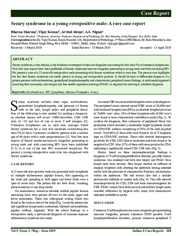 (PDF) Sezary Syndrome in a Young Retropositive Male: A Rare Case Report ...