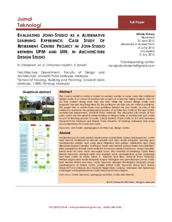 (PDF) Evaluating Joint-Studio as a Alternative Learning Experience ...