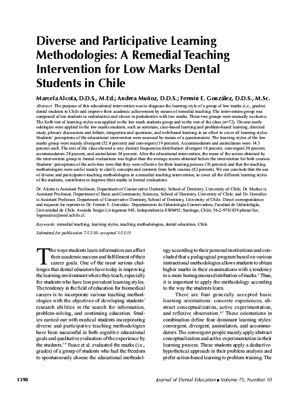 (PDF) Diverse and Participative Learning Methodologies: A Remedial ...
