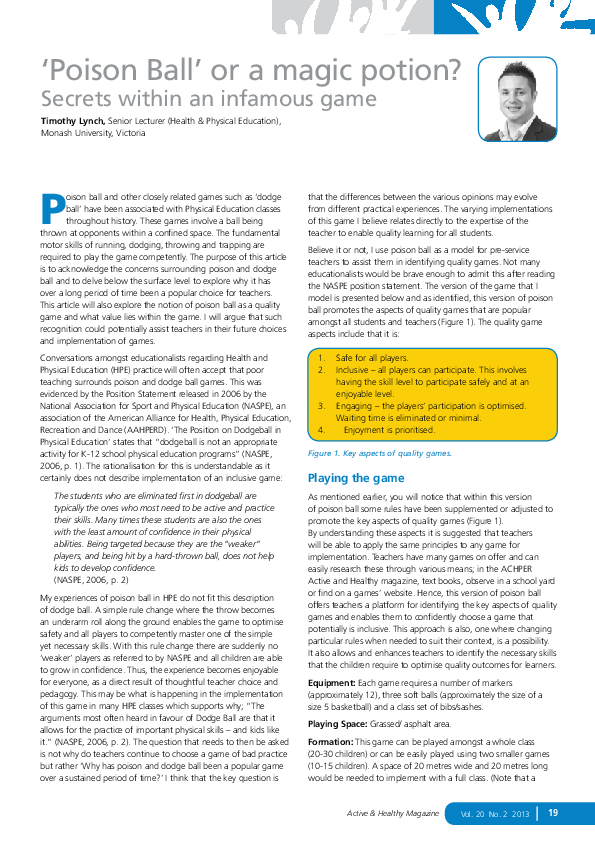 (PDF) Poison ball' or a magic potion? Secrets within an infamous game