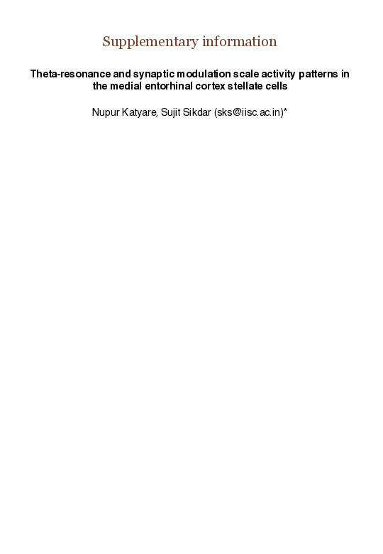 (PDF) Theta resonance and synaptic modulation scale activity patterns ...