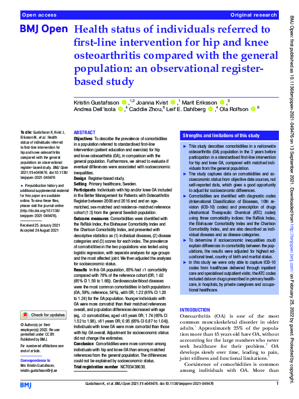 (PDF) Health status of individuals referred to first-line intervention ...