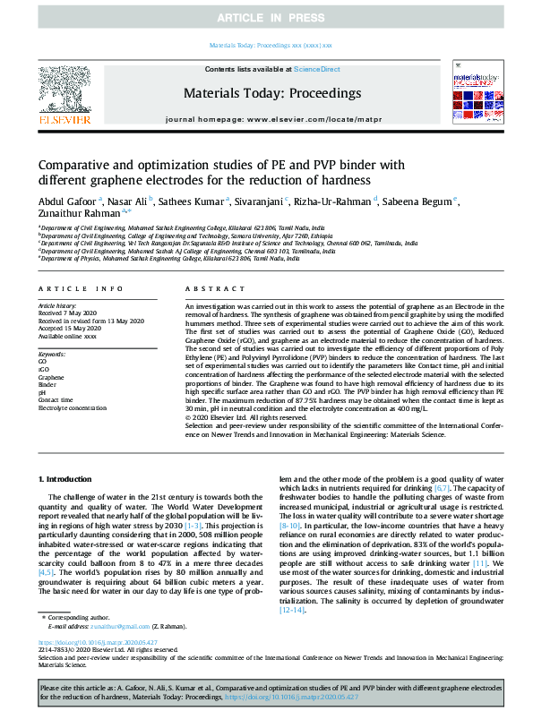 (PDF) Comparative and optimization studies of PE and PVP binder with ...