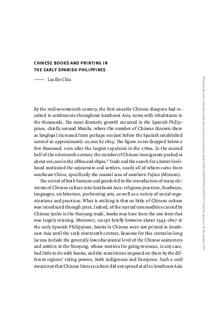 (PDF) Chinese Books and Printing in the Early Spanish Philippines