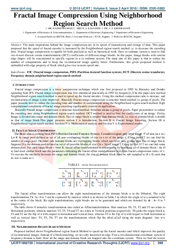 (PDF) Fractal Image Compression Using Neighborhood Region Search Method