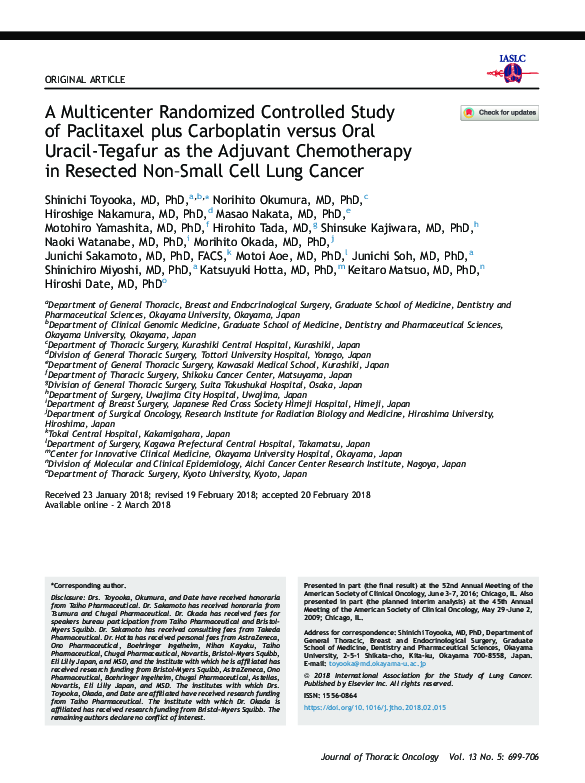 (PDF) A Multicenter Randomized Controlled Study of Paclitaxel plus Carboplatin versus Oral ...