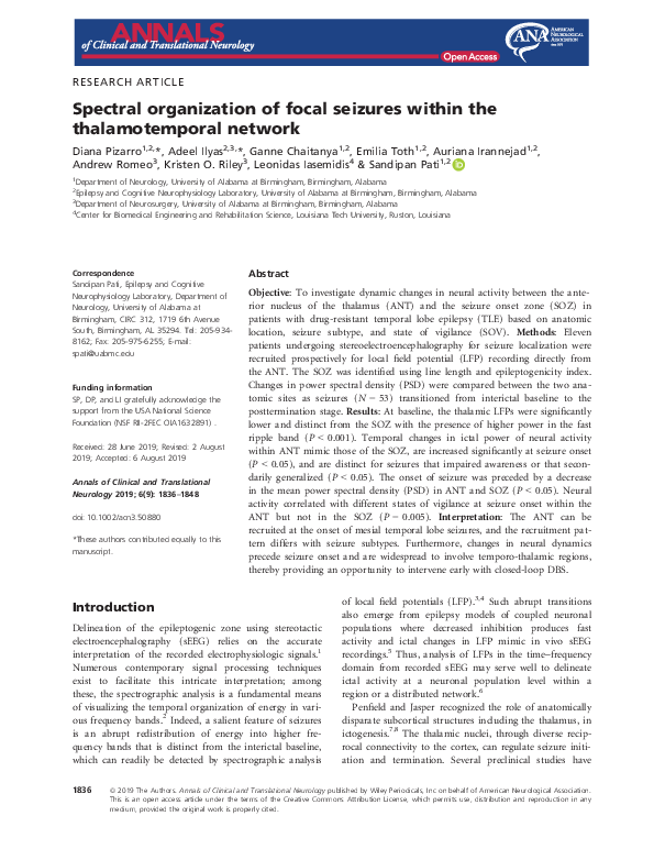 (PDF) Spectral organization of focal seizures within the ...