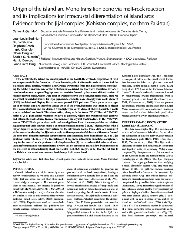 (PDF) Origin of the island arc Moho transition zone via melt-rock ...