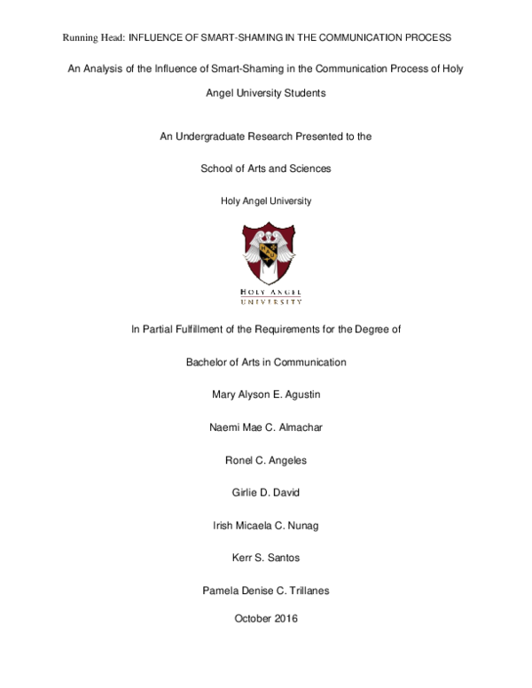 (PDF) Influence of Smart Shaming in the Communication Process
