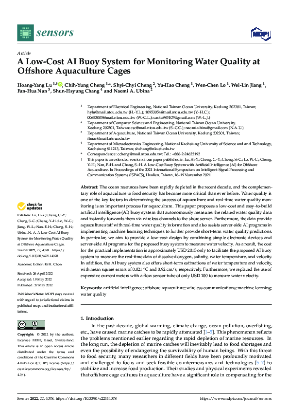 Pdf A Low Cost Ai Buoy System For Monitoring Water Quality At