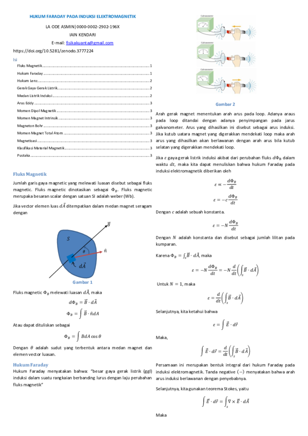 (PDF) Hukum Faraday Pada Induksi Elektromagnetik