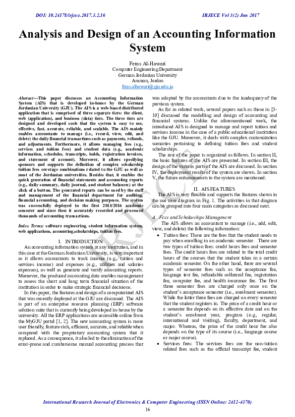 (PDF) Analysis and Design of an Accounting Information System