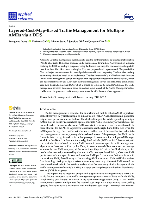 (PDF) Layered-Cost-Map-Based Traffic Management for Multiple AMRs via a DDS