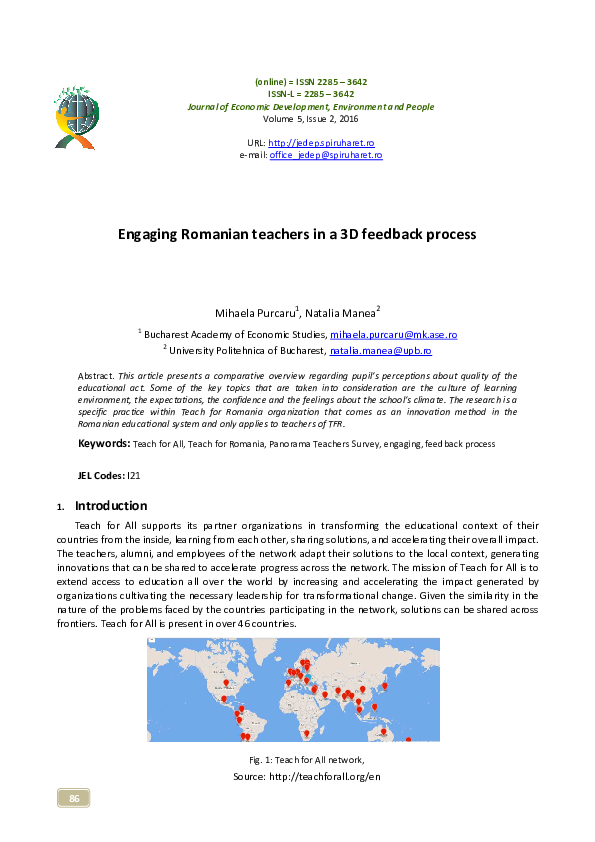 (PDF) The engaging Romanian teachers in a 3D feedback process