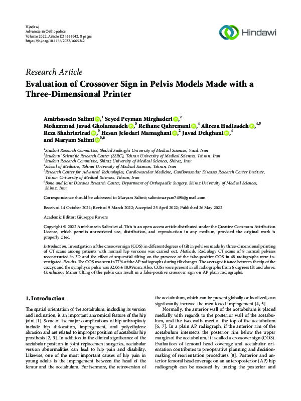 (PDF) Evaluation of Crossover Sign in Pelvis Models Made with a Three ...