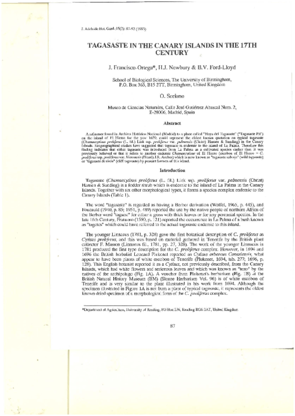 (PDF) Tagasaste in the Canary Islands in the 17th century | Óscar ...