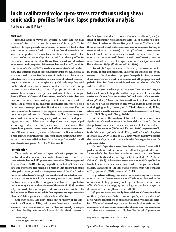 (PDF) In situ calibrated velocity-to-stress transforms using shear ...