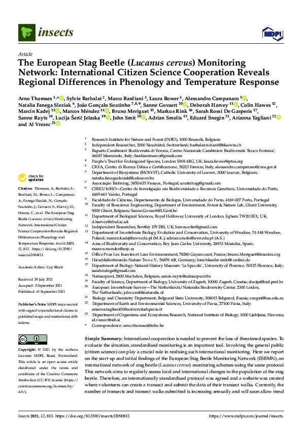 (PDF) The European Stag Beetle (Lucanus cervus) Monitoring Network ...
