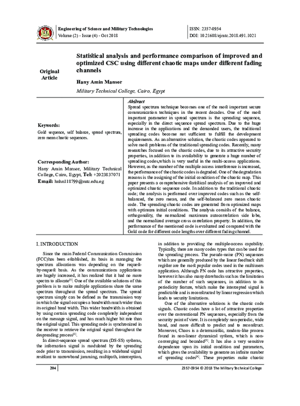 (PDF) Statistical analysis and performance comparison of improved and ...