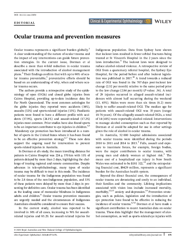 (PDF) Ocular trauma and prevention measures