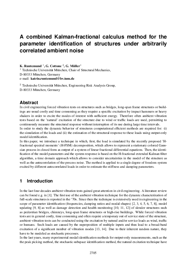 (PDF) A combined Kalman-fractional calculus method for the parameter identification of ...