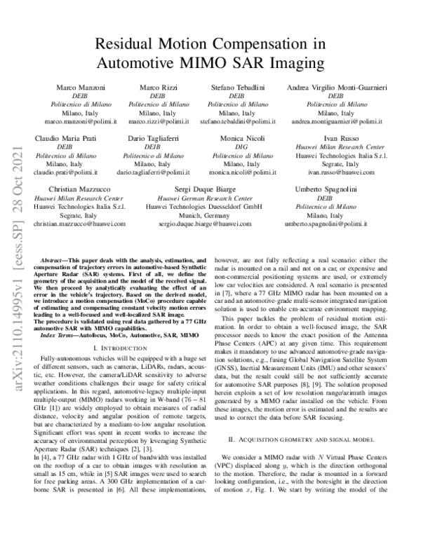 (PDF) Residual Motion Compensation in Automotive MIMO SAR Imaging | christian mazzucco ...