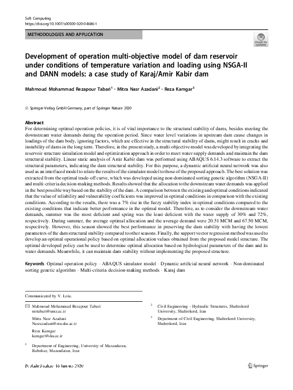 (PDF) Development of operation multi-objective model of dam reservoir under conditions of ...