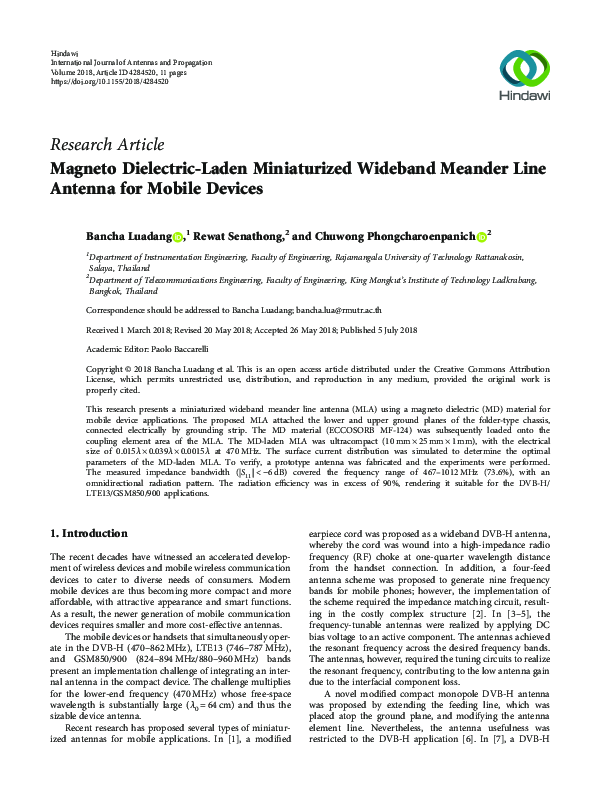 (PDF) Magneto Dielectric-Laden Miniaturized Wideband Meander Line ...