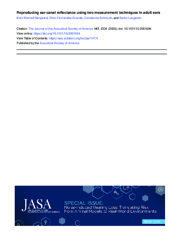 (PDF) Reproducing ear-canal reflectance using two measurement ...