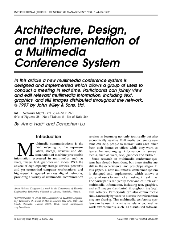 (PDF) Architecture, design, and implementation of a multimedia ...