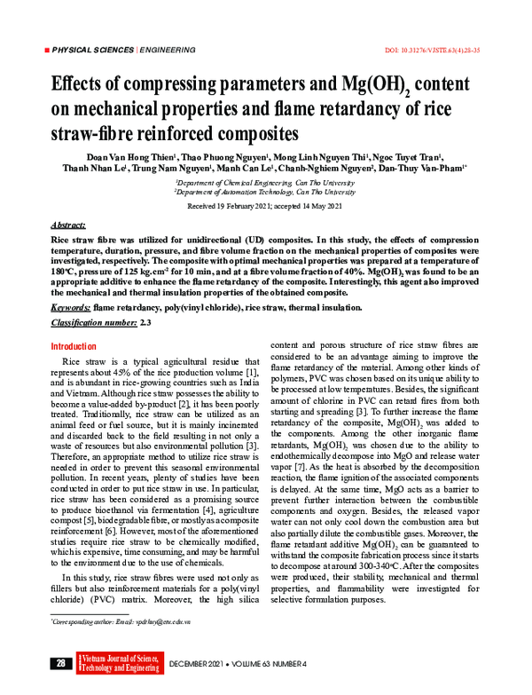 (PDF) Effects of compressing parameters and Mg(OH)2 content on mechanical properties and flame ...