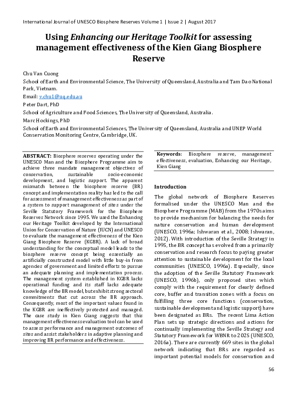 (PDF) Using Enhancing our heritage toolkit for assessing management ...