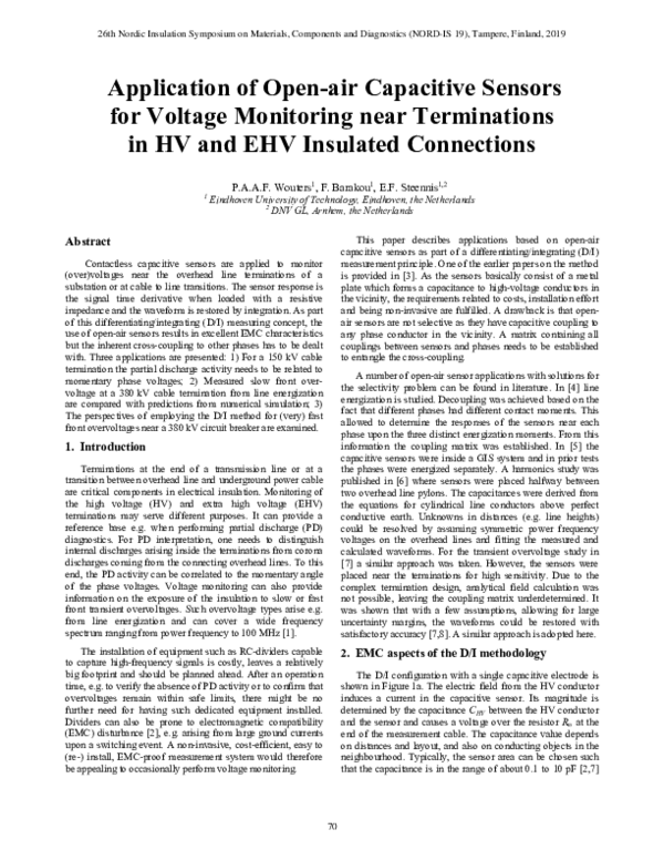 (PDF) Application of Open-air Capacitive Sensors for Voltage Monitoring ...