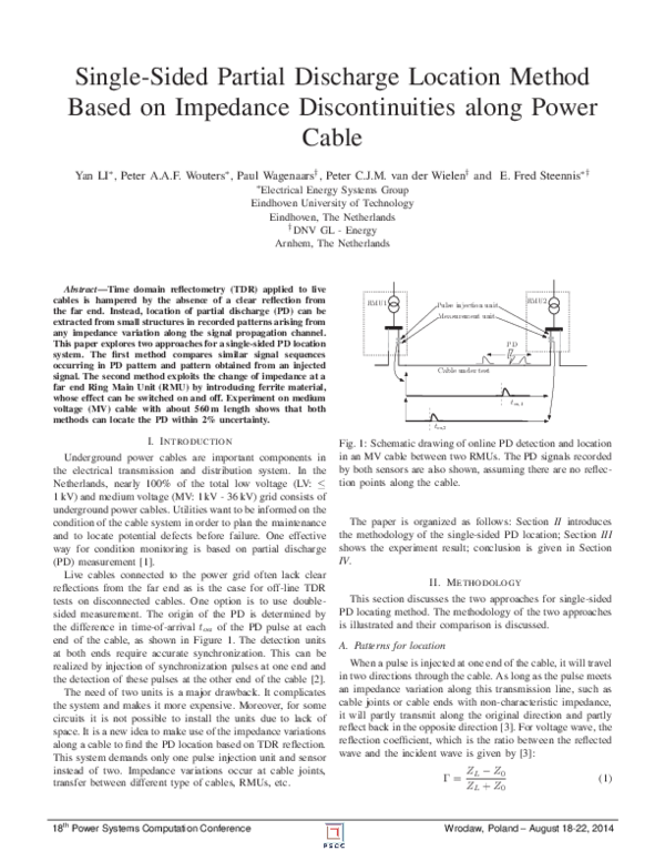 (PDF) Single-sided partial discharge location method based on impedance ...