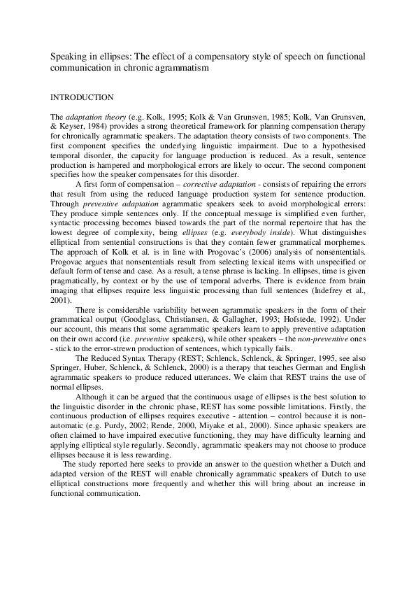 (PDF) Speaking in ellipses: The effect of a compensatory style of ...