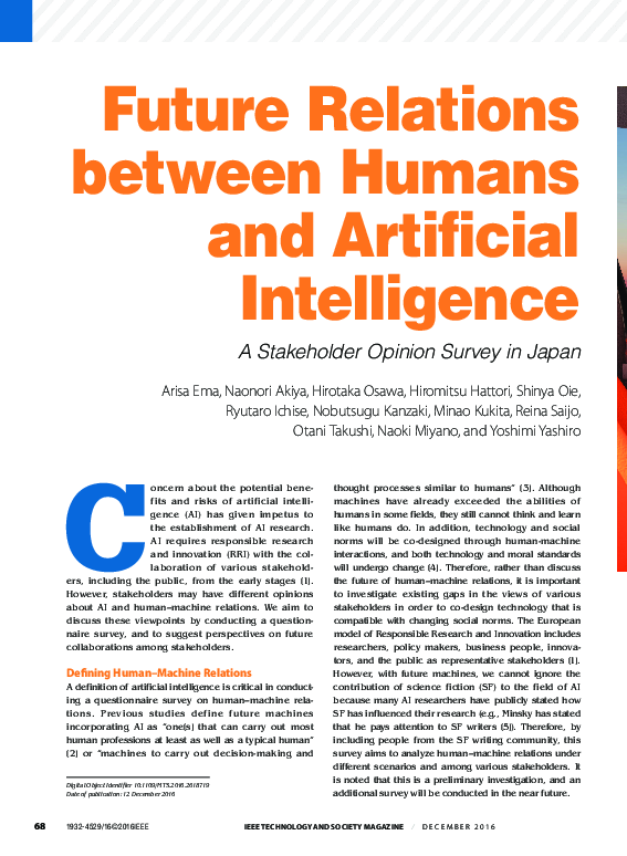 (PDF) Future Relations between Humans and Artificial Intelligence: A Stakeholder Opinion Survey ...