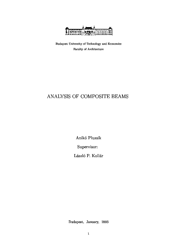 Pdf Analysis Of Composite Beams