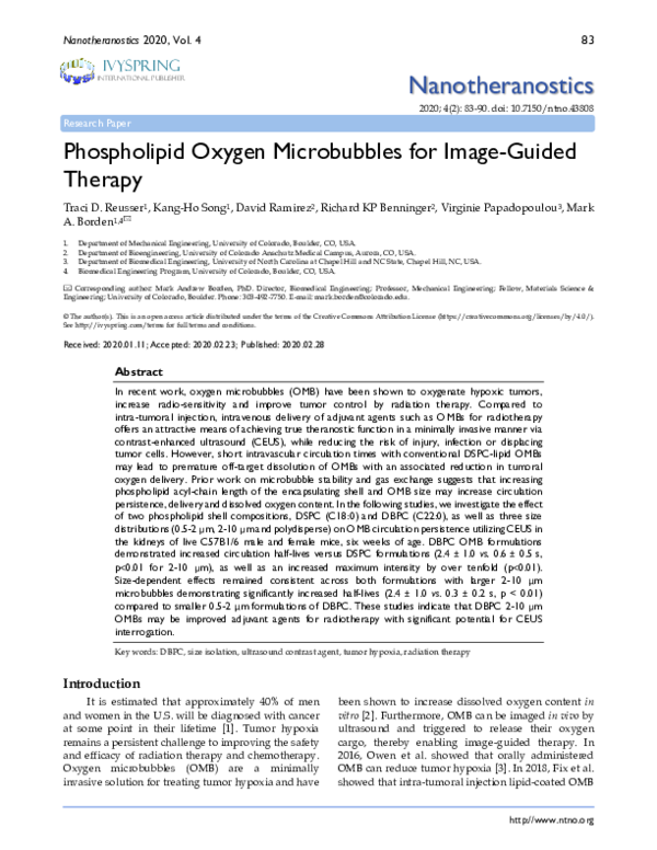 (PDF) The Design of Multifunctional Microbubbles for Ultrasound Image ...