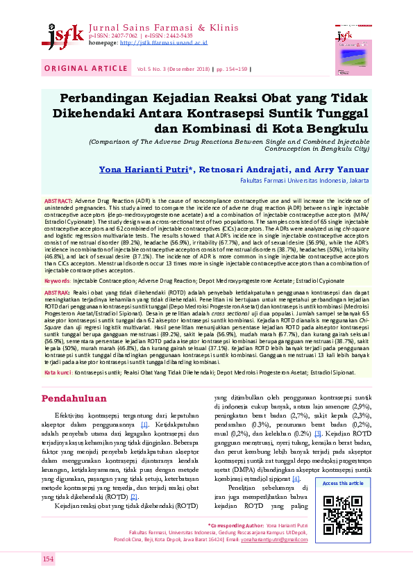 (PDF) Perbandingan Kejadian Reaksi Obat yang Tidak Dikehendaki Antara ...