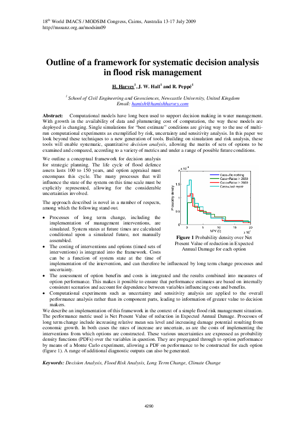 (PDF) Outline of a framework for systematic decision analysis in flood risk management | Jim ...