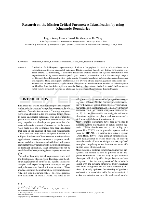 (PDF) Research on the Mission Critical Parameters Identification by ...