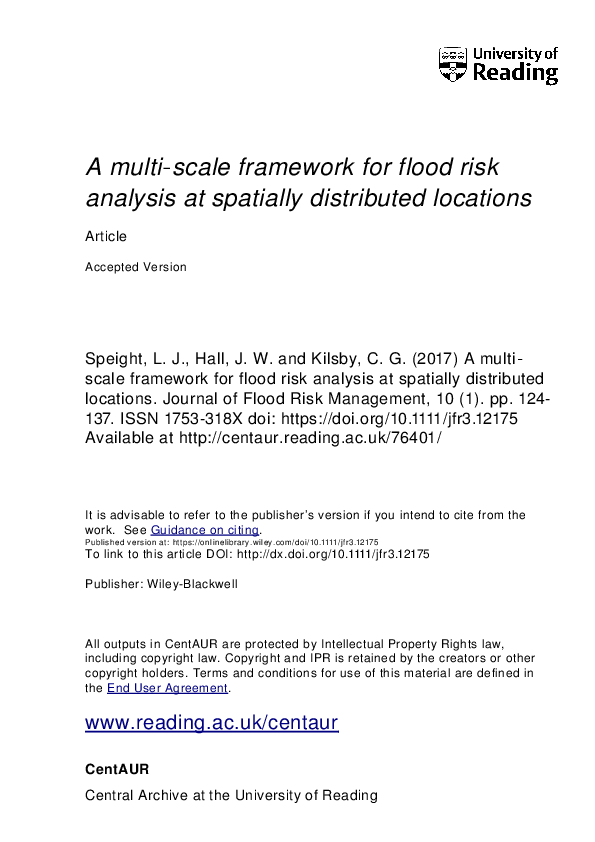 (PDF) A multi-scale framework for flood risk analysis at spatially ...