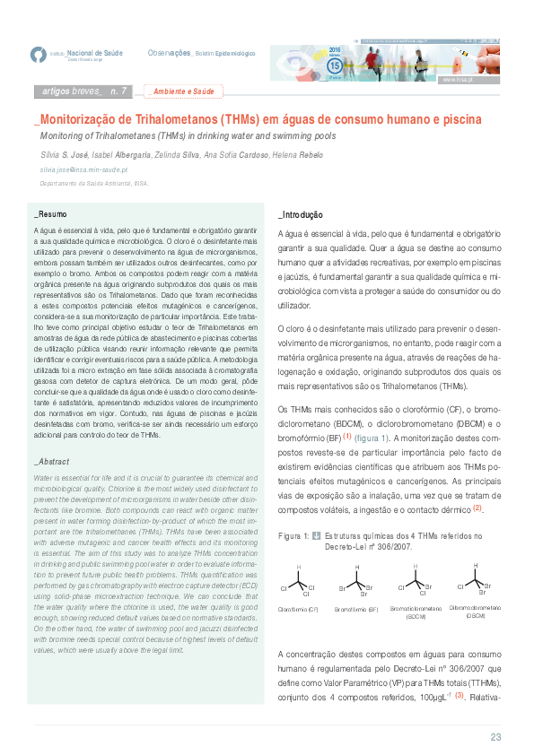 (PDF) Monitorização de Trihalometanos (THMs) em águas de consumo humano ...