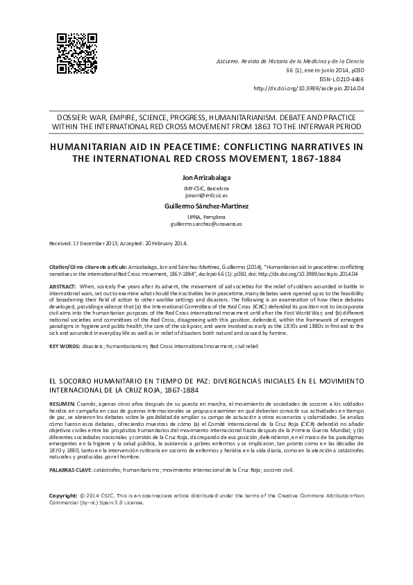(PDF) Dossier: War, Empire, Science, Progress, Humanitarianism. Debate ...